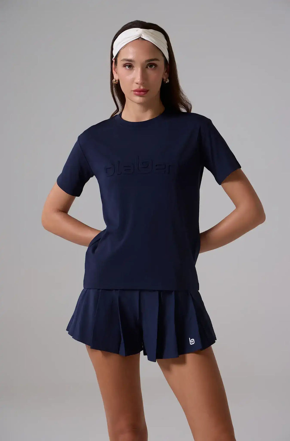 Embossed Logo T Shirt - Navy | Olaben